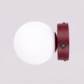 Sollux Lighting Nástěnné svítidlo YOLI 1 bordó s vypínačem