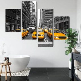 Vícedílný obraz Žluté Taxíky V New Yorku Nedostatek Nedostatek Plátno Canvas 240x150