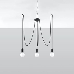 Sollux Lighting Lustr EDISON 3 černý