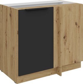 ARIA ac | dolní skříňka 105 ND 1F rohová s policí | 105x60 cm | artisan/černá