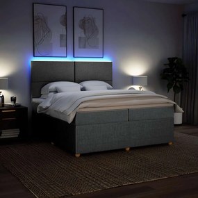 Box spring postel s matrací světle šedá 200 x 200 cm textil 3294456