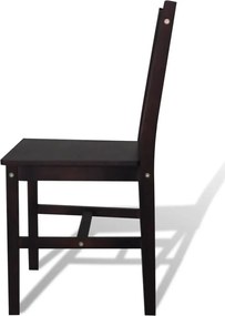 vidaXL Jídelní židle 2 ks borové dřevo [241516] Barva: tmavě hnědá