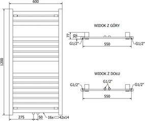 Mexen Uran elektrický radiátor 1200 x 600 mm, 600 W, černý - W105-1200-600-2600-70