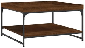 vidaXL Konferenční stolek hnědý dub 80 x 80 x 45 cm kompozit a železo