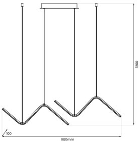 LED Lustr na lanku VERTE 2xLED/11W/230V černá