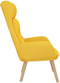 Relaxační křeslo hořčicově žluté textil 341297