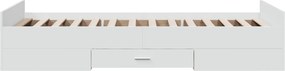 Rám postele se zásuvkami bílý 100 x 200 cm kompozitní dřevo 3280328