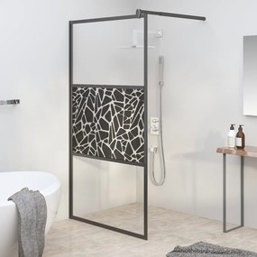 Zástěna do průchozí sprchy 115x195cm ESG / kamenný design černá 151883