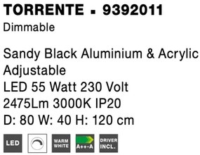 LED lustr Torrente 40 černé