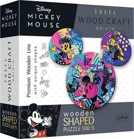 Trefl Wood Craft Origin - Puzzle - Mickey Mouse / 505 dílků / 44.6 x 3