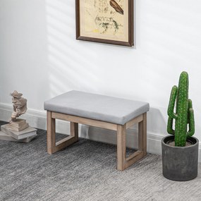 HOMCOM Taburet na nohy Čalouněný taburet s dřevěnými nohami 68x38x42 cm šedý Taburet do obývacího pokoje Ložnice Předsíňová lavice | Aosom.de