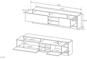 Obývací stěna EUFALA - dub kraft zlatý / antracitová