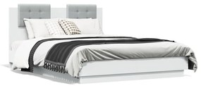 vidaXL Rám postele s čelem bílý 135 x 190 cm kompozitní dřevo