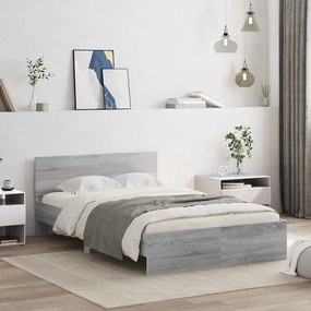 Rám postele s čelem a LED osvětlením šedý sonoma 140 x 190 cm 3207628