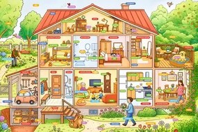 TREFL Puzzle Treflíci: V mém rodinném domě / 104 dílků / 60 × 40 cm