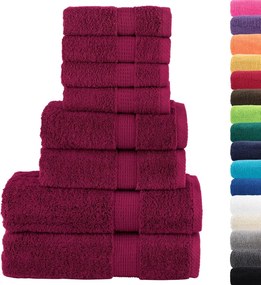 8dílná sada ručníků Premium SOLUND bordó 600 g/m² 137539