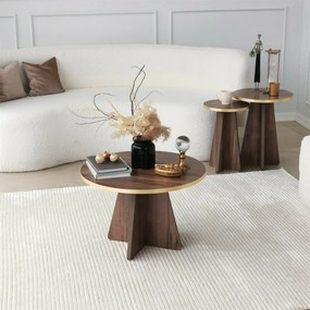 Konferenční stolek Mushroom Gold and Walnut