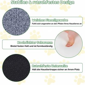 Costway 4-Step Luminous Foam Schody s omyvatelným flanelovým potahem Schodiště