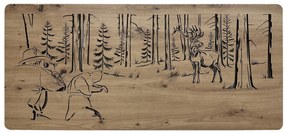 Li-Go "Jelen a myslivec" světelný obraz 230V 110x50cm provedení povrchu: dub světlý