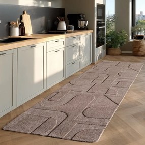 Světle hnědý pratelný běhoun 80x250 cm Pompei 1614 – Ayyildiz Carpets