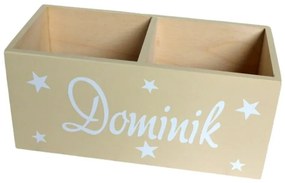 Dřevěný pastelkovník se jménem na přání, slonová kost