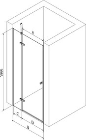 Mexen ROMA sprchové otevírací dveře ke sprchovému koutu 120 cm, šedá, 854-120-000-01-40