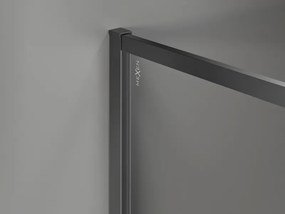 Mexen, Mexen Kioto-F sprchová stěna s rámem 90 x 202 cm, grafit 8 mm, pistolový kov - 800-090-104-95-40
