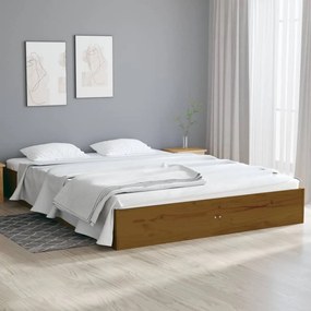 Rám postele medově hnědý masivní dřevo 135 x 190 cm dvojlůžko