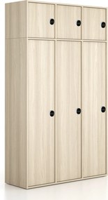 Nástavba pro skříně FRAME, 3x dveře, 1299 x 450 x 427 mm, RFID zámek, dub přírodní