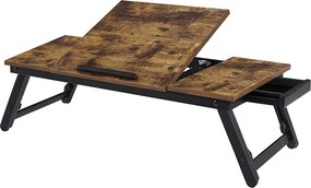 Stolek pod notebook VAREXO, rustikálně hnědá/černá