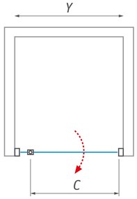 Roth PROXIMA LINE PXDO1N Jednokřídlé sprchové dveře pro instalaci do niky 100 cm Profil: Lesk, Sklo: Satinato
