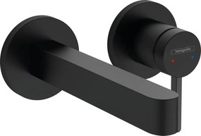 Hansgrohe Finoris, umyvadlová baterie pod omítku 180, 2-otvorová instalace, EcoSmart, černá matná, 76051670
