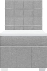 Box spring postel s matrací světle šedý 100 x 200 cm textil 3293879