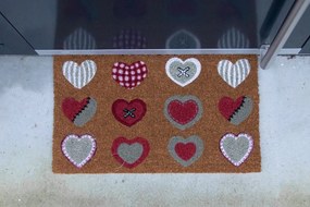 Rohožka z kokosových vláken se srdíčky Hearts All - 75*45*2cm