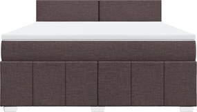 Box spring postel s matrací tmavě hnědá 180x200 cm textil 3287143