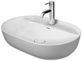 Duravit Luv - Umyvadlo na desku, 600x400 mm, bez přepadu, s otvorem pro baterii, WonderGliss, bílá 03806000001