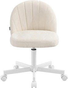 Kosmetická židle s kolečky OBGB35027W101 krémová / bílá