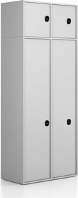 Nástavba pro skříně FRAME, 2x dveře, 872 x 450 x 427 mm, RFID zámek, šedá