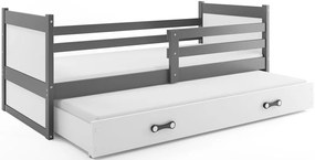 BMS Group Dětská postel s výsuvnou přistýlkou RICO grafit Velikost postele: 200x90 cm, Barva výplní: Bílá