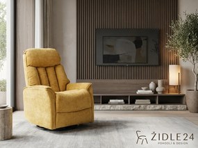 Polohovací TV křeslo VEGAS - žlutá látka