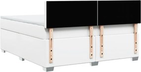 Box spring postel s matrací bílá 180x200 cm umělá kůže 3286133