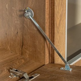 Obývací stěna VIVA hladká, dub lefkas/U13 satyna/sklo bez lepení