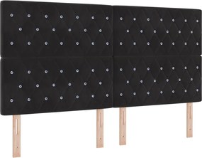 Postel s boxspringem s matrací s čelo Černá 180 x 200 cm samet 3341968
