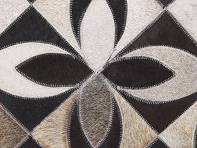 Kožený patchworkový koberec 140 x 200 cm vícebarevný ISHAN Beliani