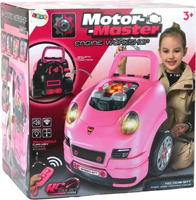 LEAN Toys Sada na rozebírání automobilových motorů pro domácí kutily – růžová