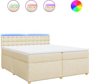 Box spring postel s matrací krémová 200x200 cm textil 3289106
