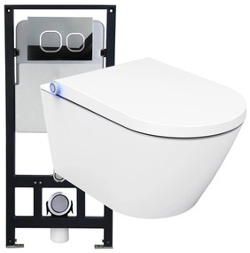 WC Set 17: Sprchovací toaleta Basic 1102Skrytý montážní rám s panelem G3004A - Sedátko Soft-Close
