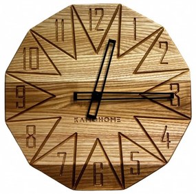 Kamohome Dřevěné nástěnné hodiny LACERTA Průměr hodin: 32 cm, Materiál: Ořech americký