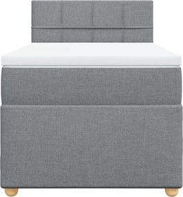 Box spring postel s matrací světle šedá 90x190 cm textil 3286535
