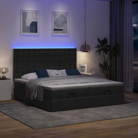 Osmanský rám postele s matrací černá 160x200cm textil 3314578